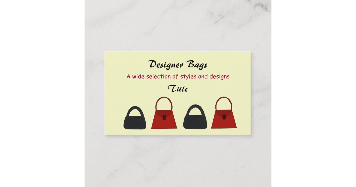 Designer Bags Business Business Card | Zazzle