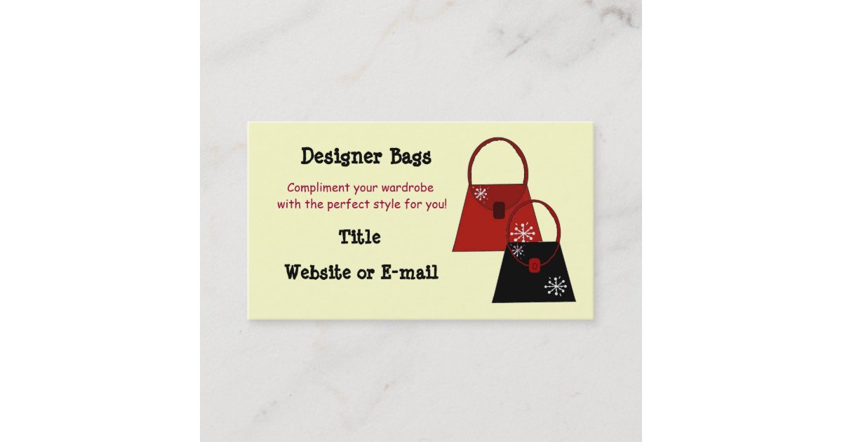Designer Bags Business Card | Zazzle