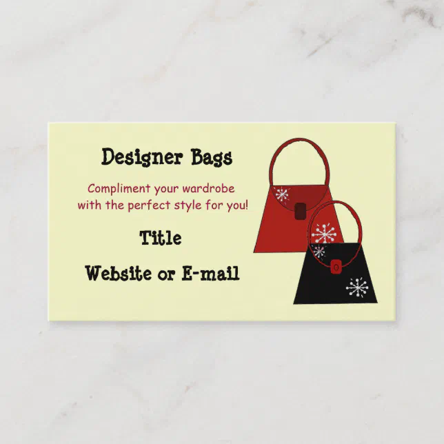 Designer Bags Business Card | Zazzle