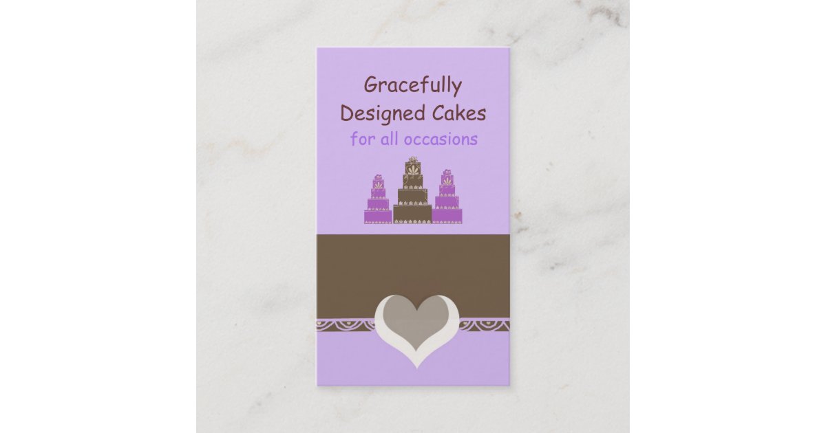Designer Cakes/Baking - Purple Business Card | Zazzle