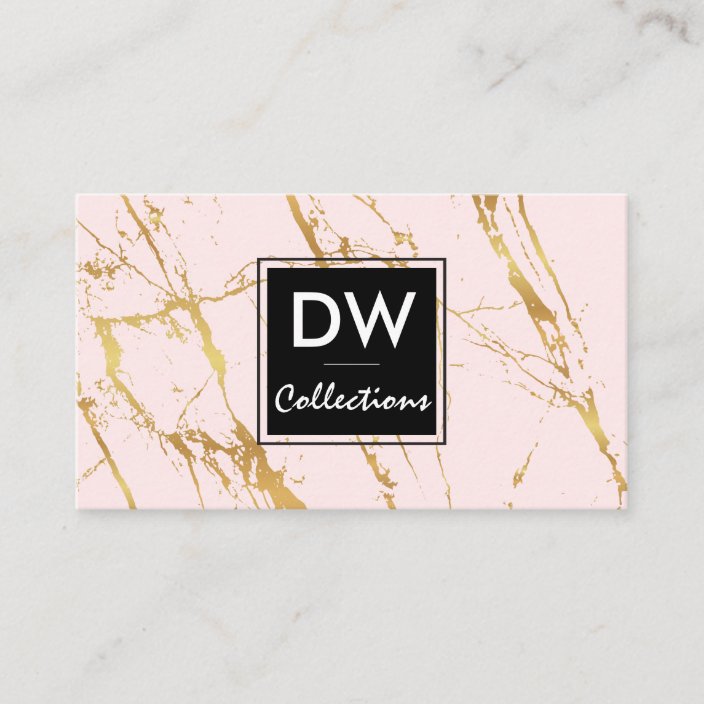 Designer Collections | Gold Pink Marble Exquisite Business Card ...