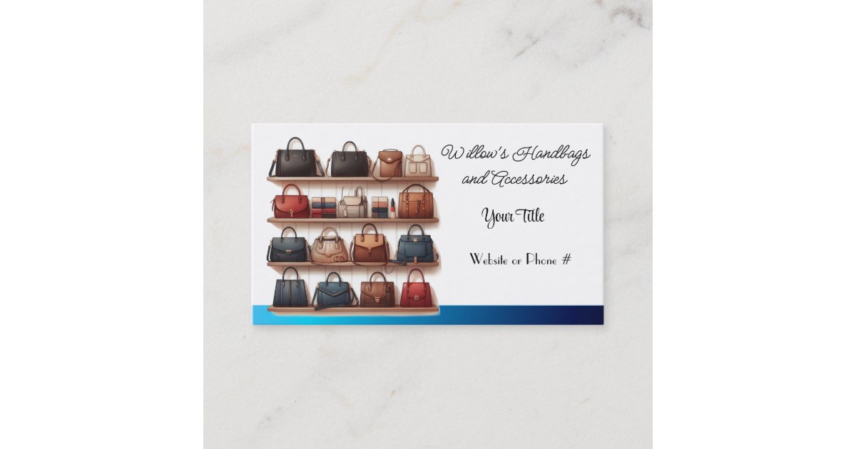 Designer Handbags and Accessories Business Card | Zazzle