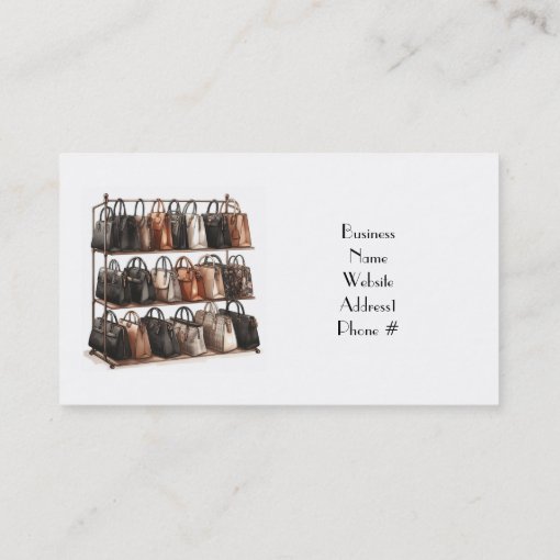 Designer Handbags Business Card | Zazzle