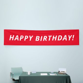 Designer Inspired Red Birthday Banner | Zazzle