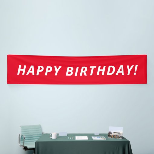 Designer Inspired Red Birthday Banner | Zazzle