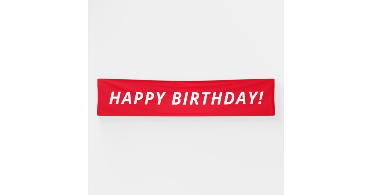 Designer Inspired Red Birthday Banner | Zazzle