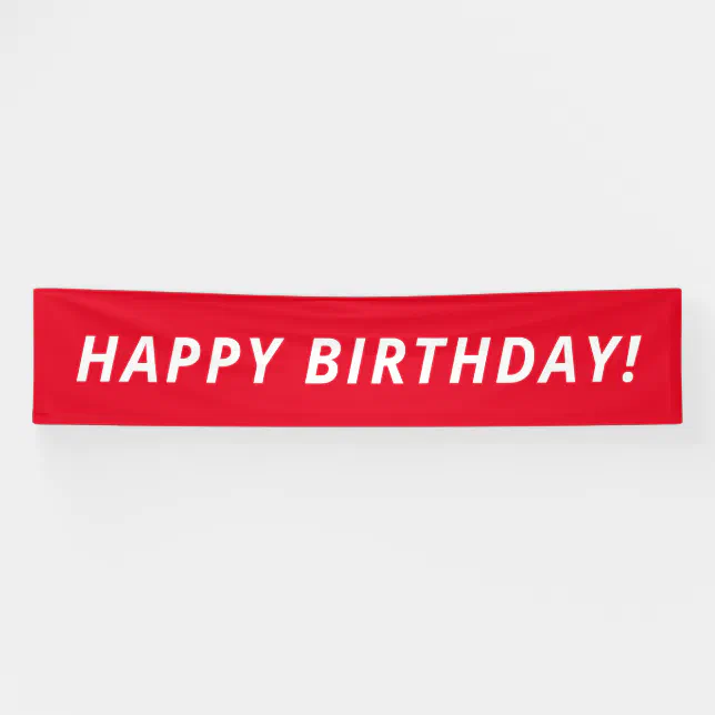 Designer Inspired Red Birthday Banner | Zazzle