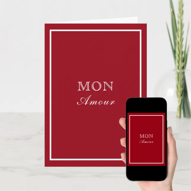 Designer Inspired Red Mon Amour Card | Zazzle