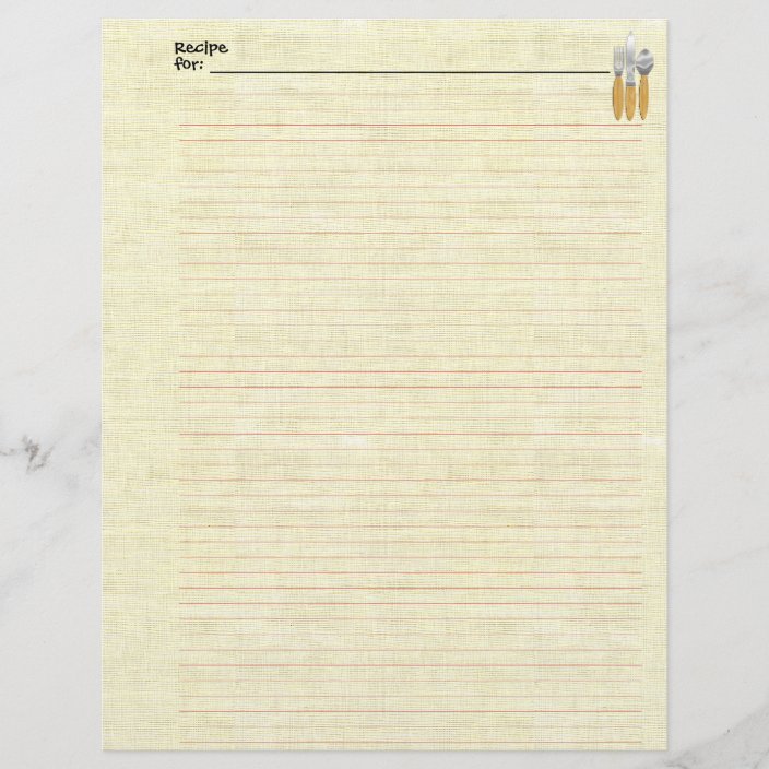 Designer Lined Recipe Paper | Zazzle.com