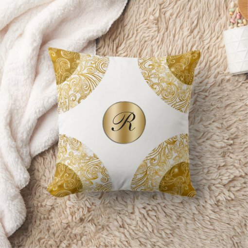 Designer Monogram Throw Pillow | Zazzle