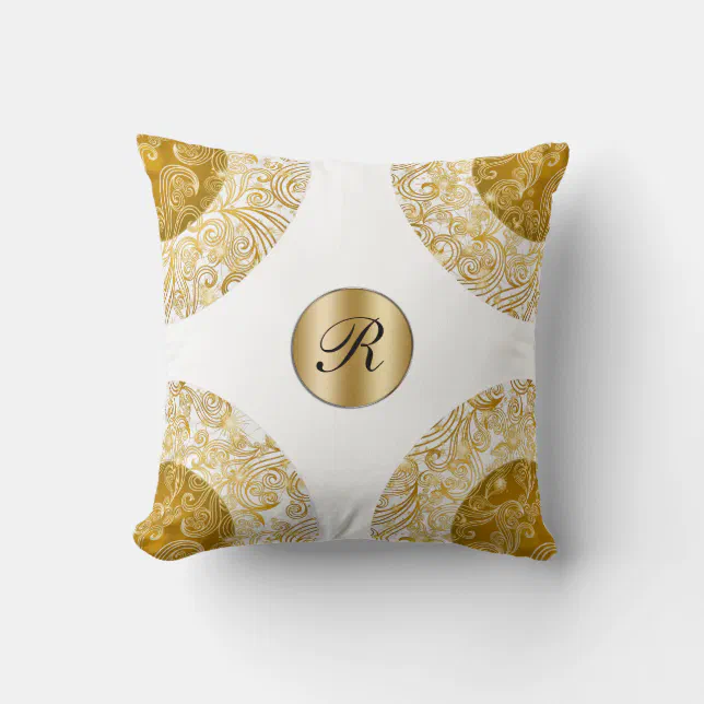 Designer Monogram Throw Pillow | Zazzle
