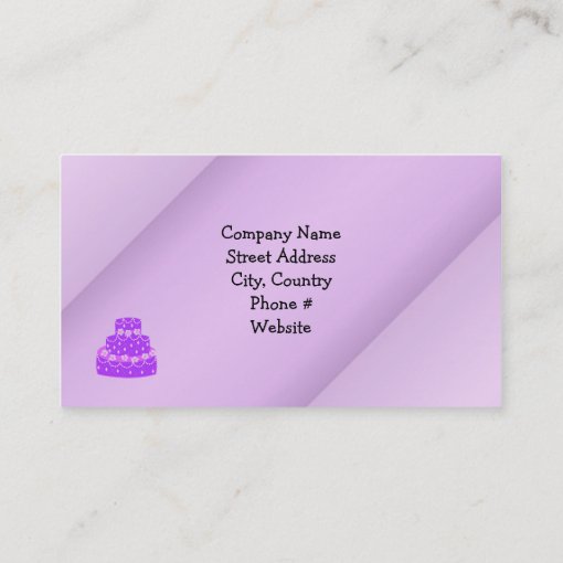 Designer Purple Wedding Cake Business Card | Zazzle