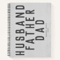 Designer Script Father's Day Gray Modern Diary Notebook | Zazzle