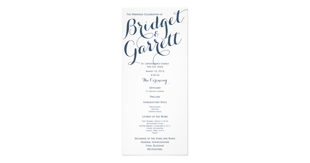 Designer Text Navy Blue Rack Card | Zazzle