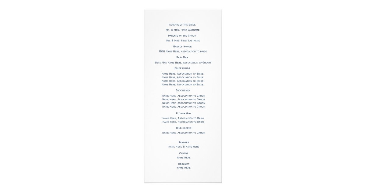 Designer Text Wedding Program | Zazzle
