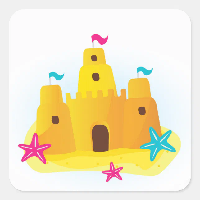 Designers sand castle Edition Square Sticker | Zazzle