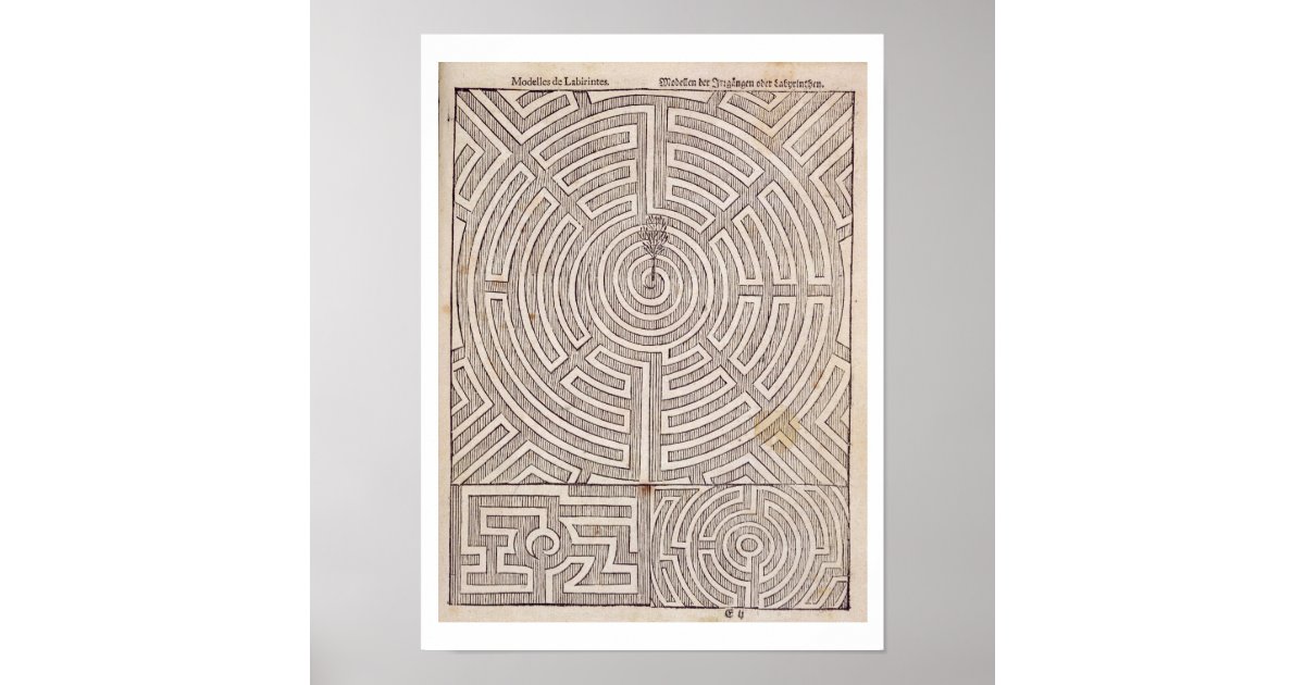 Designs for mazes, from 'The Dutch Gardener' by Jo Poster | Zazzle
