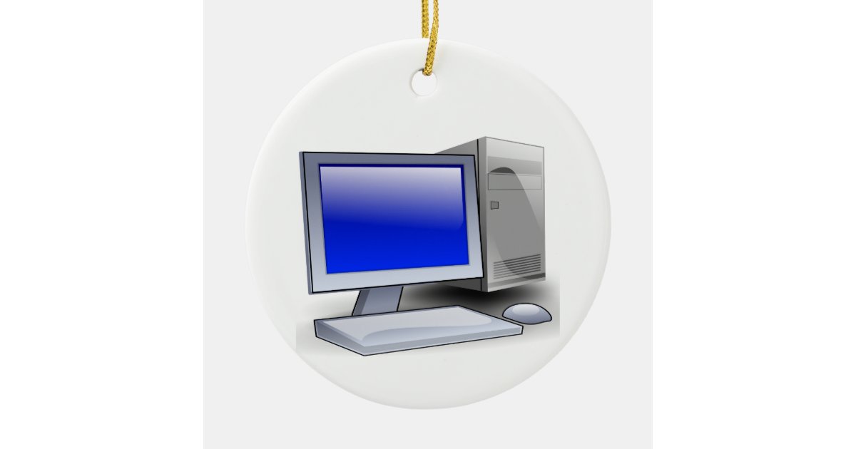 Desktop Computer Ceramic Ornament | Zazzle
