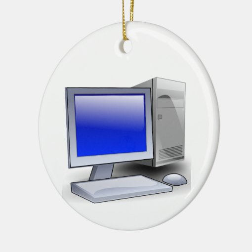 Desktop Computer Ceramic Ornament | Zazzle