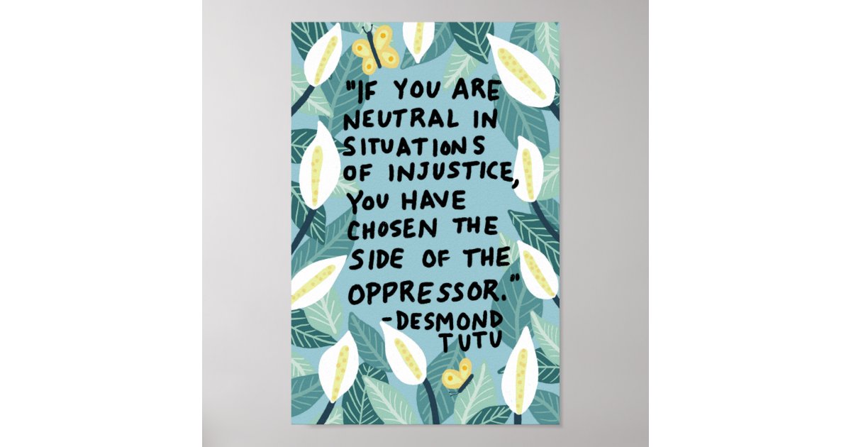 Desmond Tutu Quote Art Poster | Zazzle