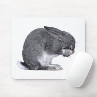 Despairing Rabbit Mouse Pad | Zazzle