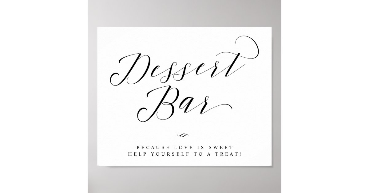 Dessert Bar Calligraphy Script Wedding Sign | Zazzle