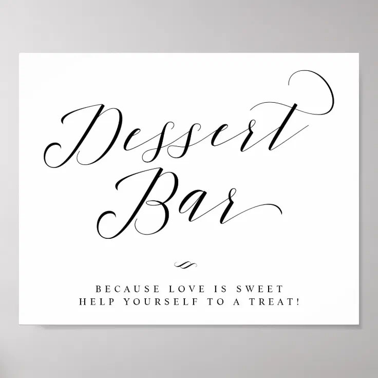 Dessert Bar Calligraphy Script Wedding Sign | Zazzle