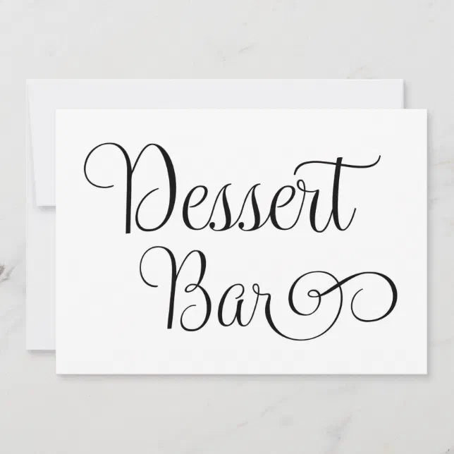 Dessert bar Wedding Sign Invitation | Zazzle
