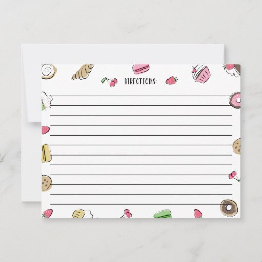 Dessert Doodles Recipe Card | Zazzle