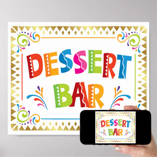 DESSERT PARTY Fiesta Party Sign Print | Zazzle