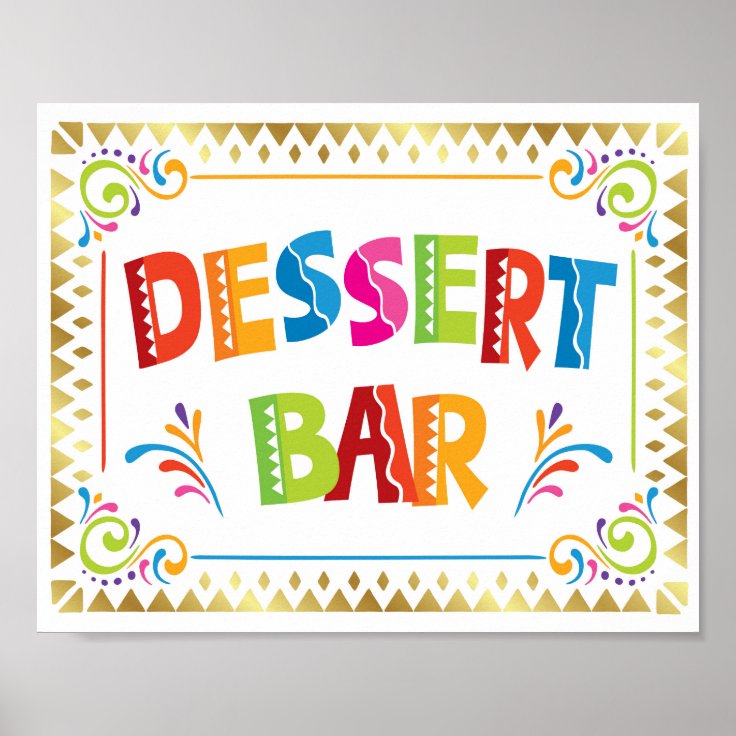 DESSERT PARTY Fiesta Party Sign Print | Zazzle