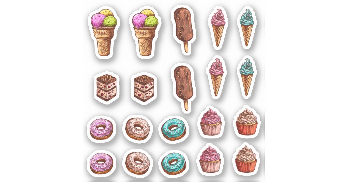 Dessert stickers | Zazzle