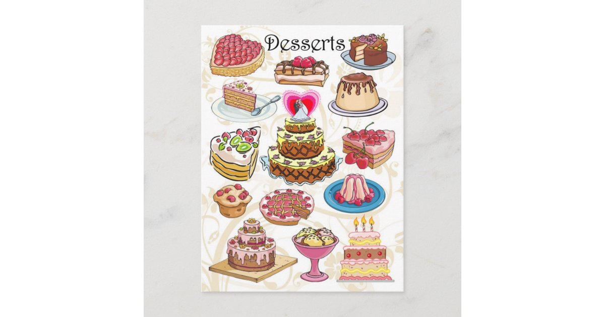 Desserts Postcard | Zazzle