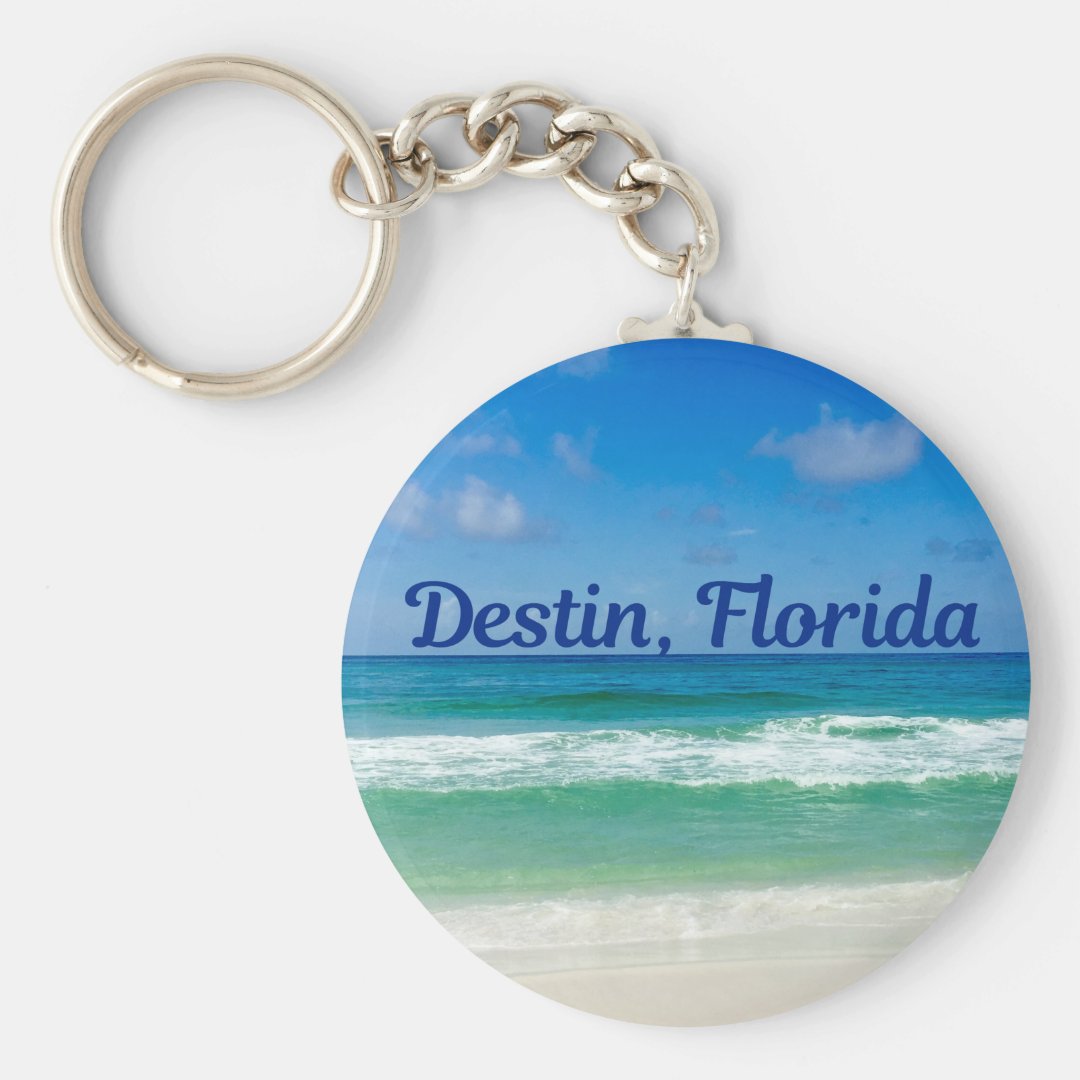 Destin Florida Beach Photograph Keychain | Zazzle