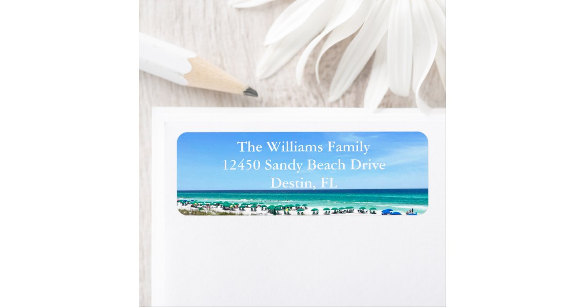 Destin Florida Beautiful Beach Return Address Label | Zazzle