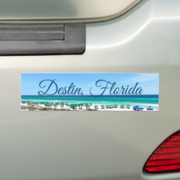 Destin Florida Coast Beach Umbrellas Pretty Photo Bumper Sticker | Zazzle