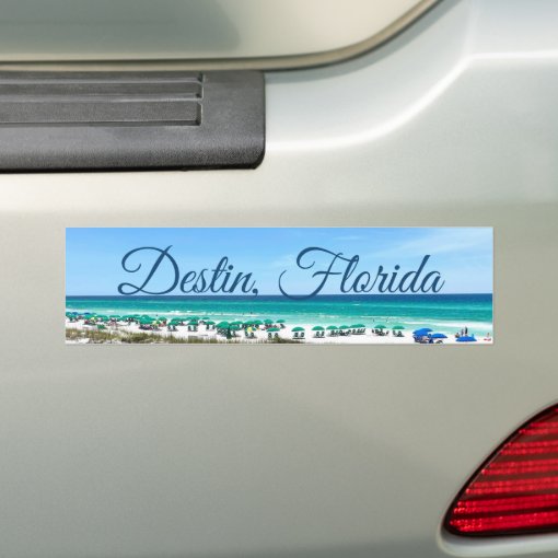 Destin Florida Coast Beach Umbrellas Pretty Photo Bumper Sticker | Zazzle