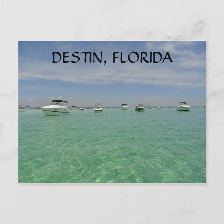 DESTIN FLORIDA NAUTICAL POSTCARD ON CRAB ISLAND | Zazzle