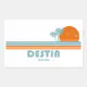 Destin Florida Sun Palm Trees Rectangular Sticker | Zazzle