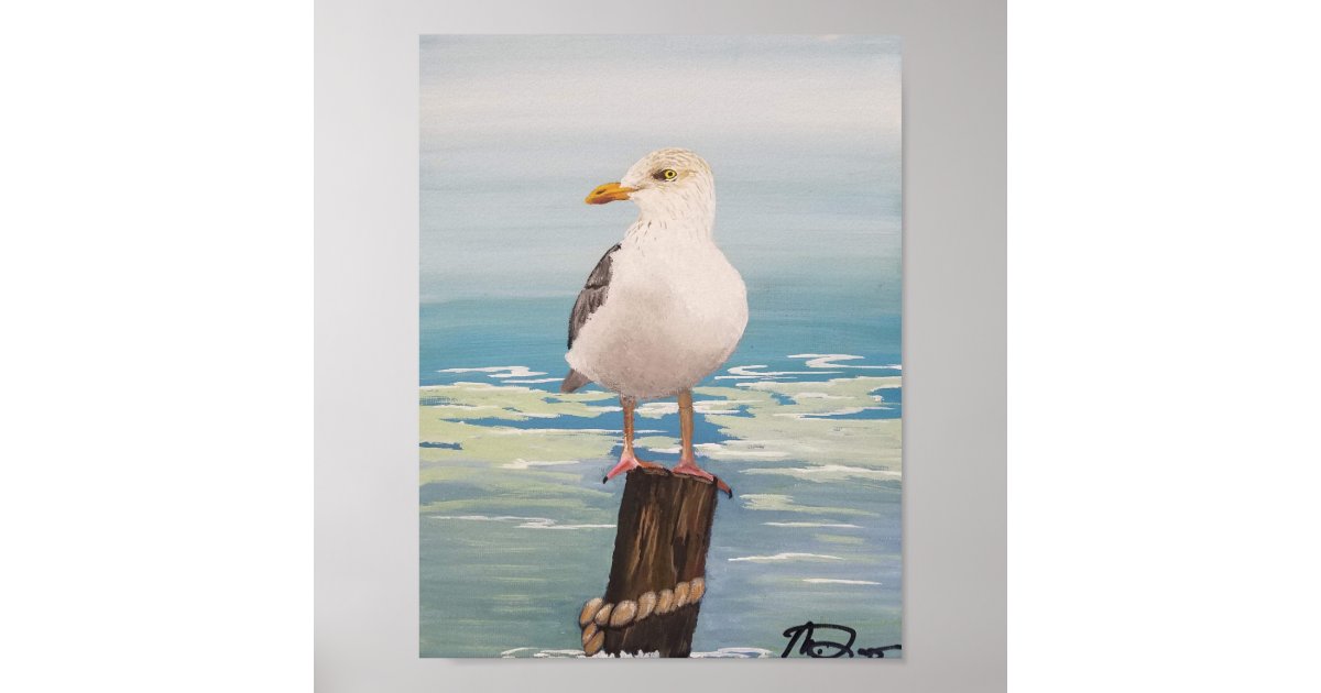 Destin Seagull Poster | Zazzle