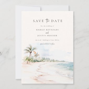 Destination Beach Wedding Photo Save The Date Invitation | Zazzle