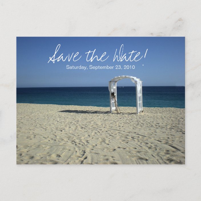 Destination Beach Wedding Save the Date Postcard | Zazzle.com