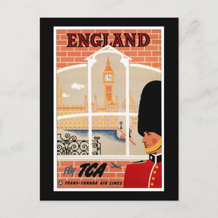 Destination: England Travel Poster Postcard | Zazzle.com