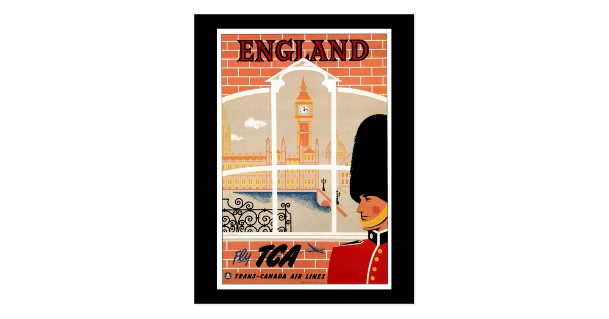 Destination: England Travel Poster Postcard | Zazzle.com