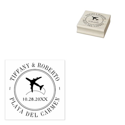 Destination Event Passport Style Travel Theme Rubber Stamp | Zazzle