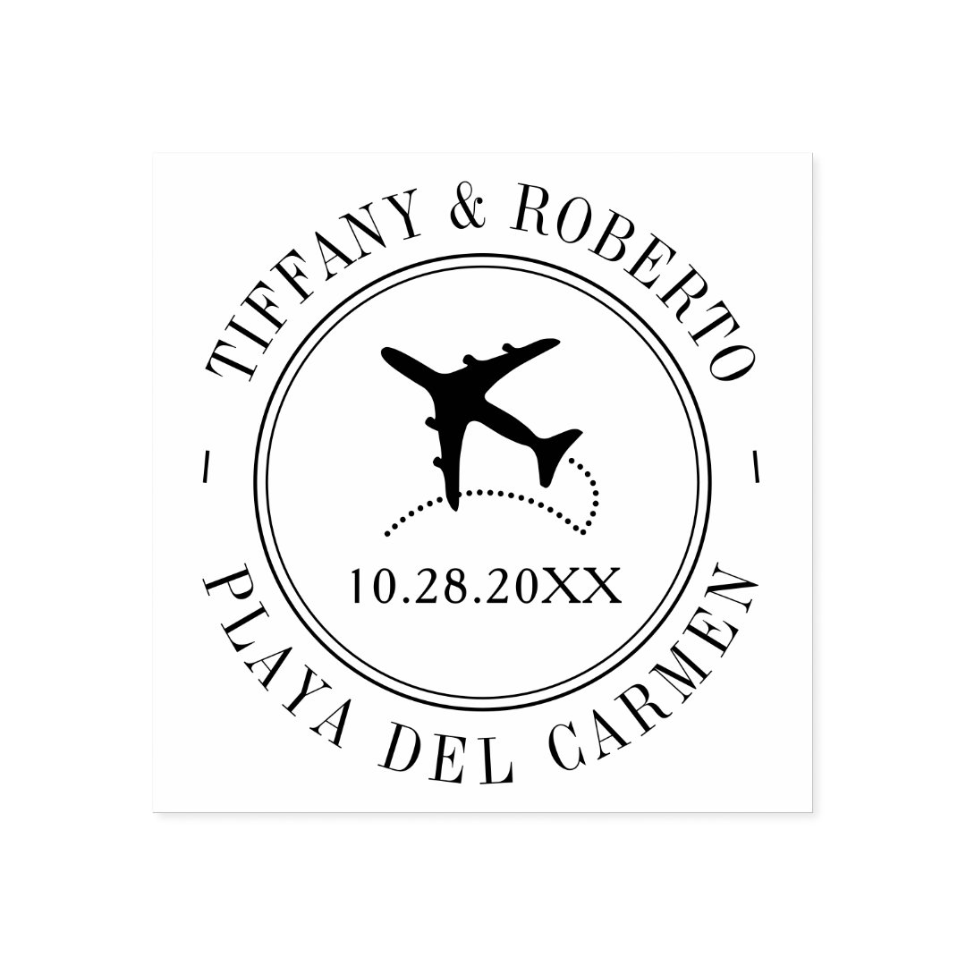 Destination Event Passport Style Travel Theme Rubber Stamp | Zazzle