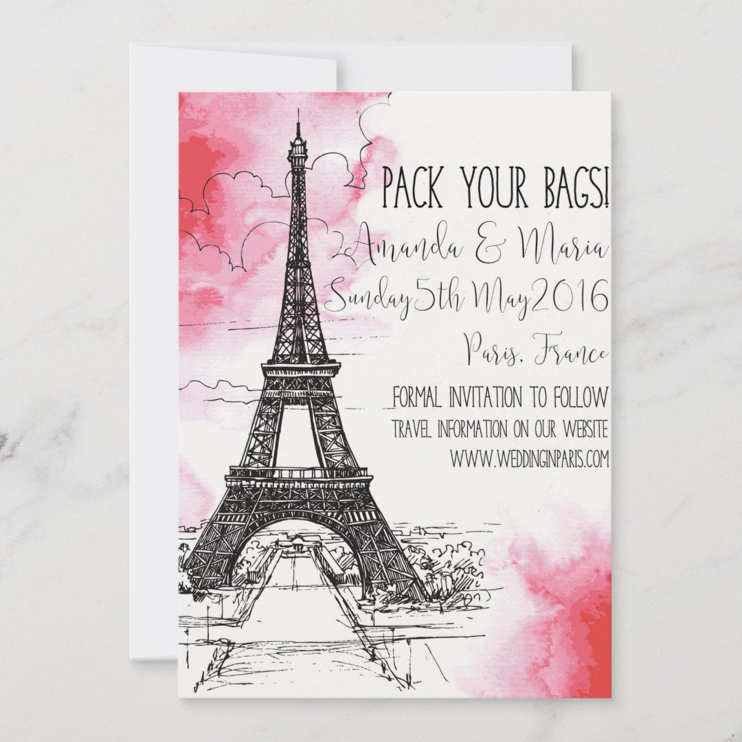 Destination Paris Wedding Save the date | Zazzle