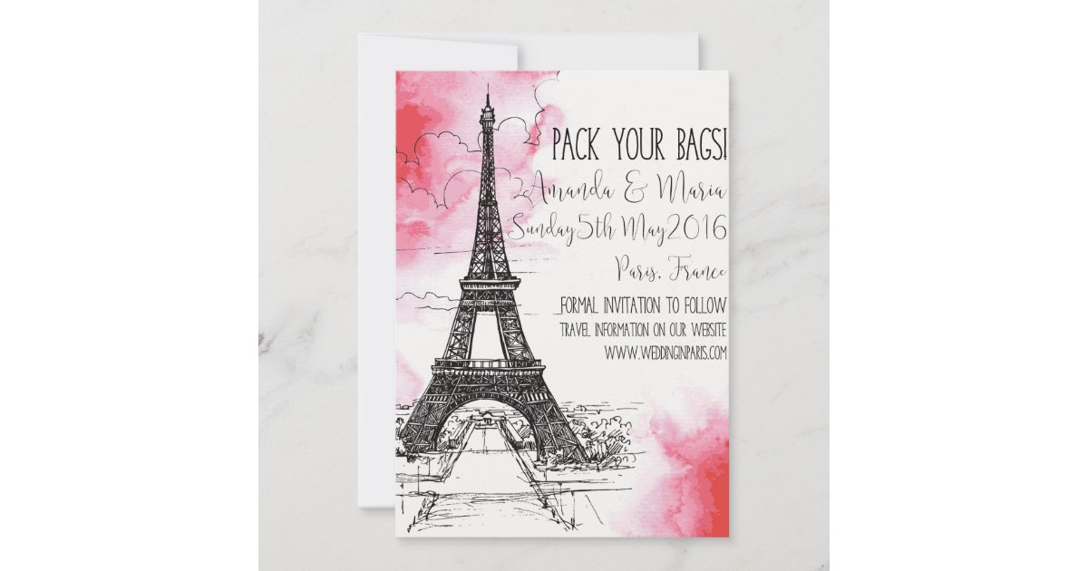 Destination Paris Wedding Save the date | Zazzle