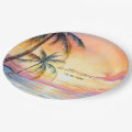 Destination Sunset Beach Wedding Paper Plates | Zazzle