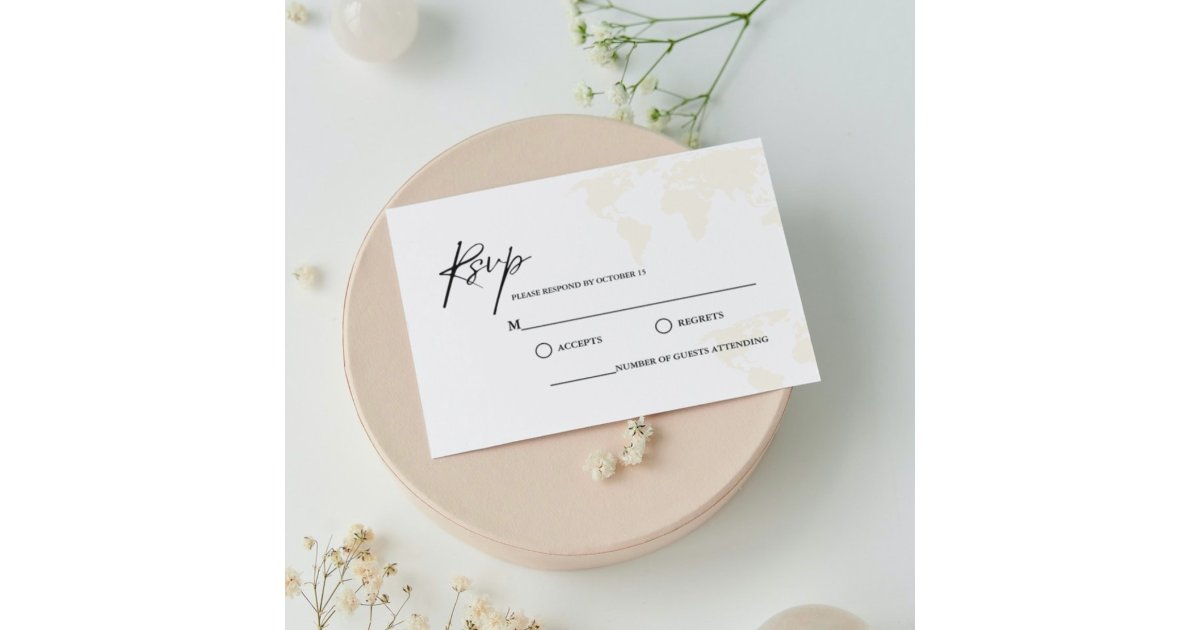 Destination Travel theme Wedding RSVP Card | Zazzle
